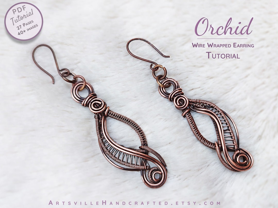 Wire Wrap Earring Tutorial, Wire Wrapping Pattern, Wire Art Tutorial ...