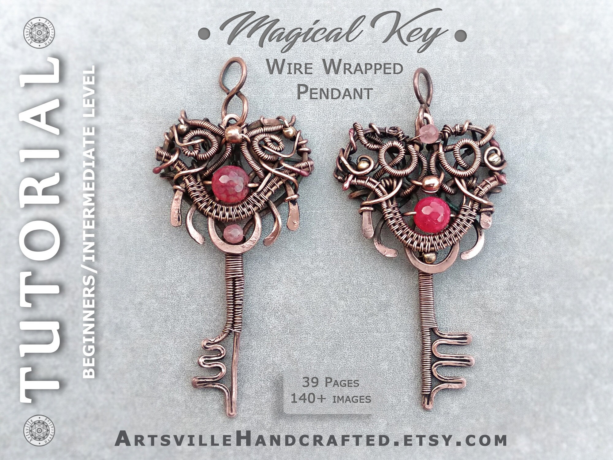 Wire Key Pendant Tutorial Wire Weave Tutorial Wire Wrap | Etsy