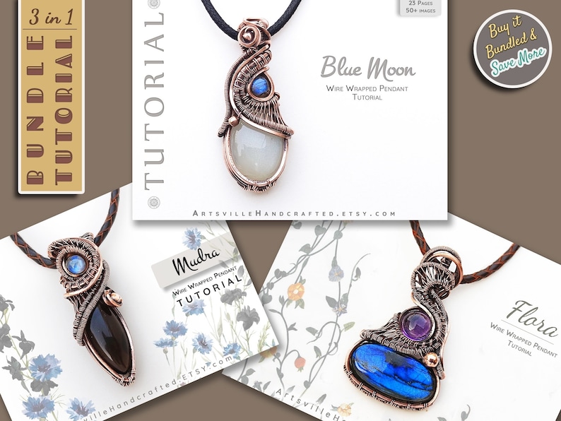 Two Stone Design Tutorial Bundle Wire Wrap Tutorial Wire - Etsy