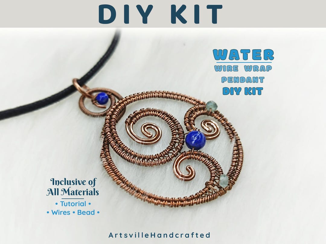 DIY Wire Wrap Pendant Kit for Beginners - Complete Materials, Easy ...