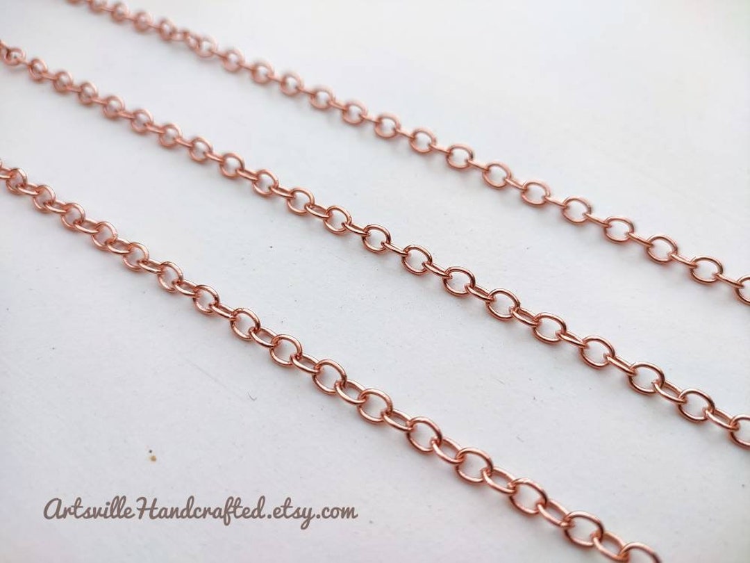 Bright Copper Chain With Interlinked 5mm Round Rings : Chain is ...