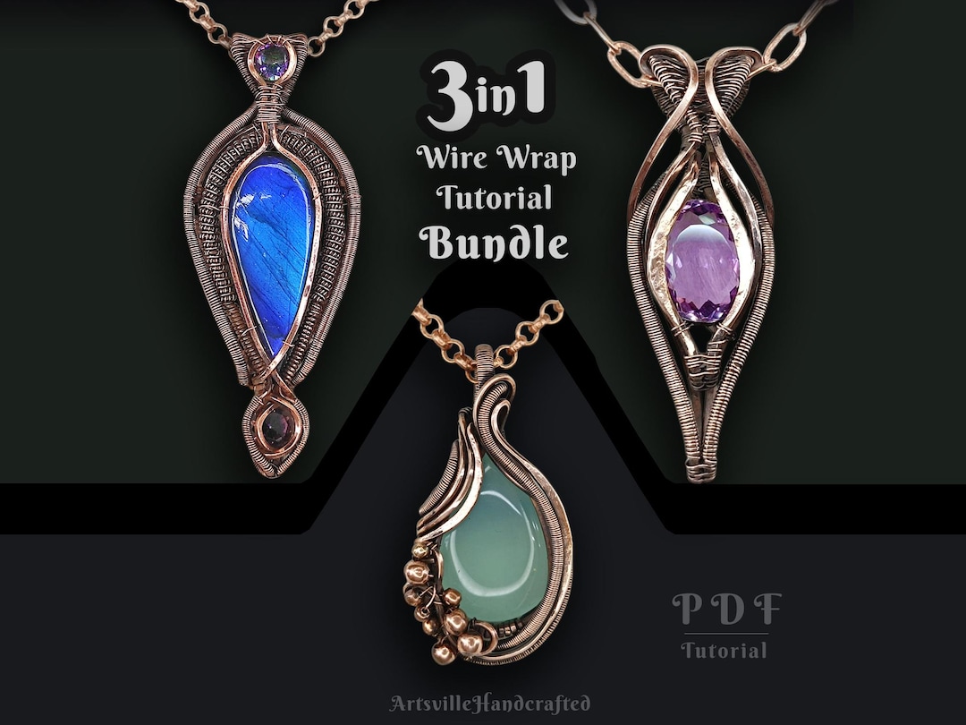 Wire Wrap Pendant Tutorials Bundle – 3 PDF Guides for Jewelry Making ...