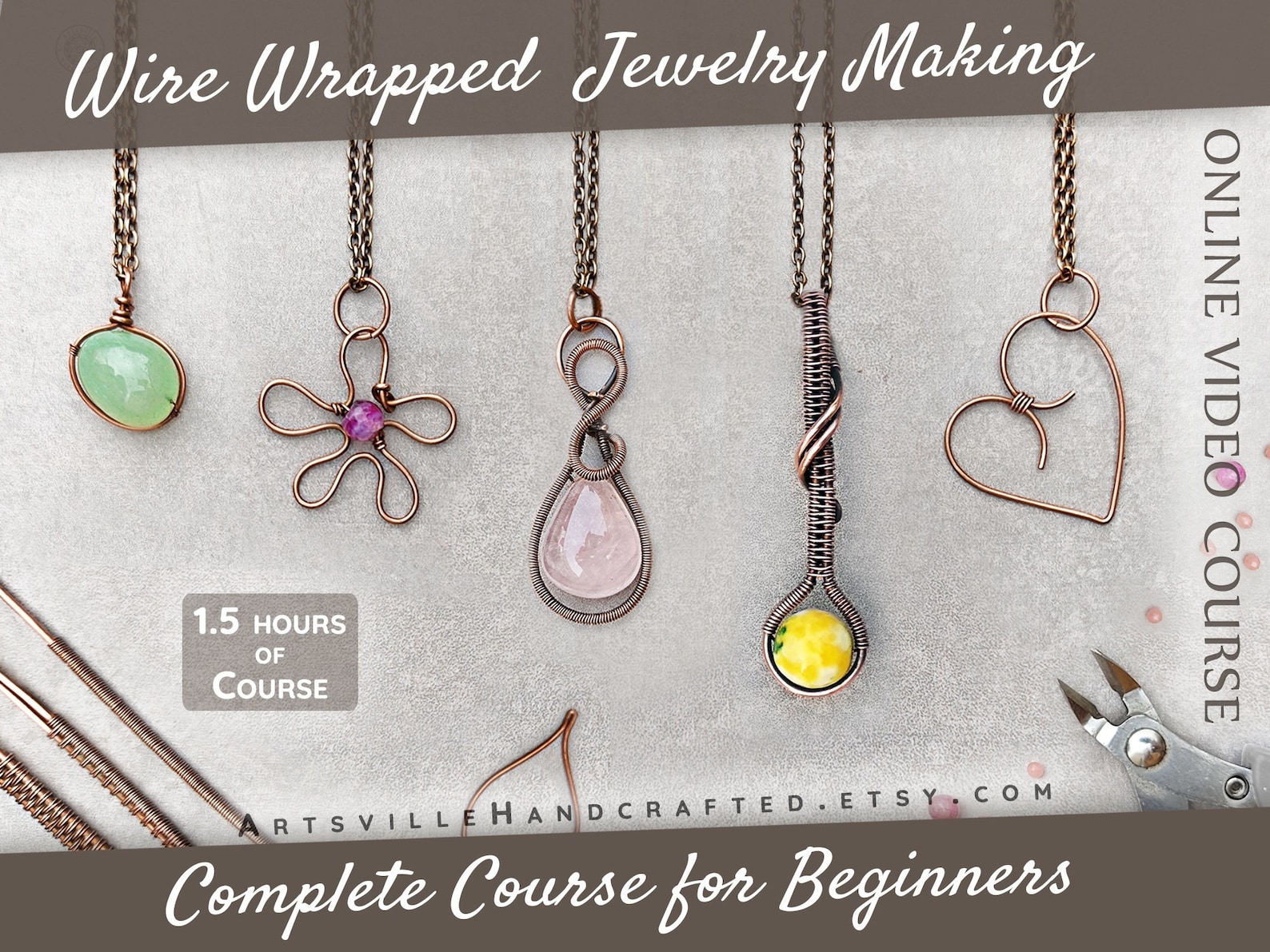 Full DIY Wire Wrapping for Beginners Jewelry Making Course Kit - Etsy