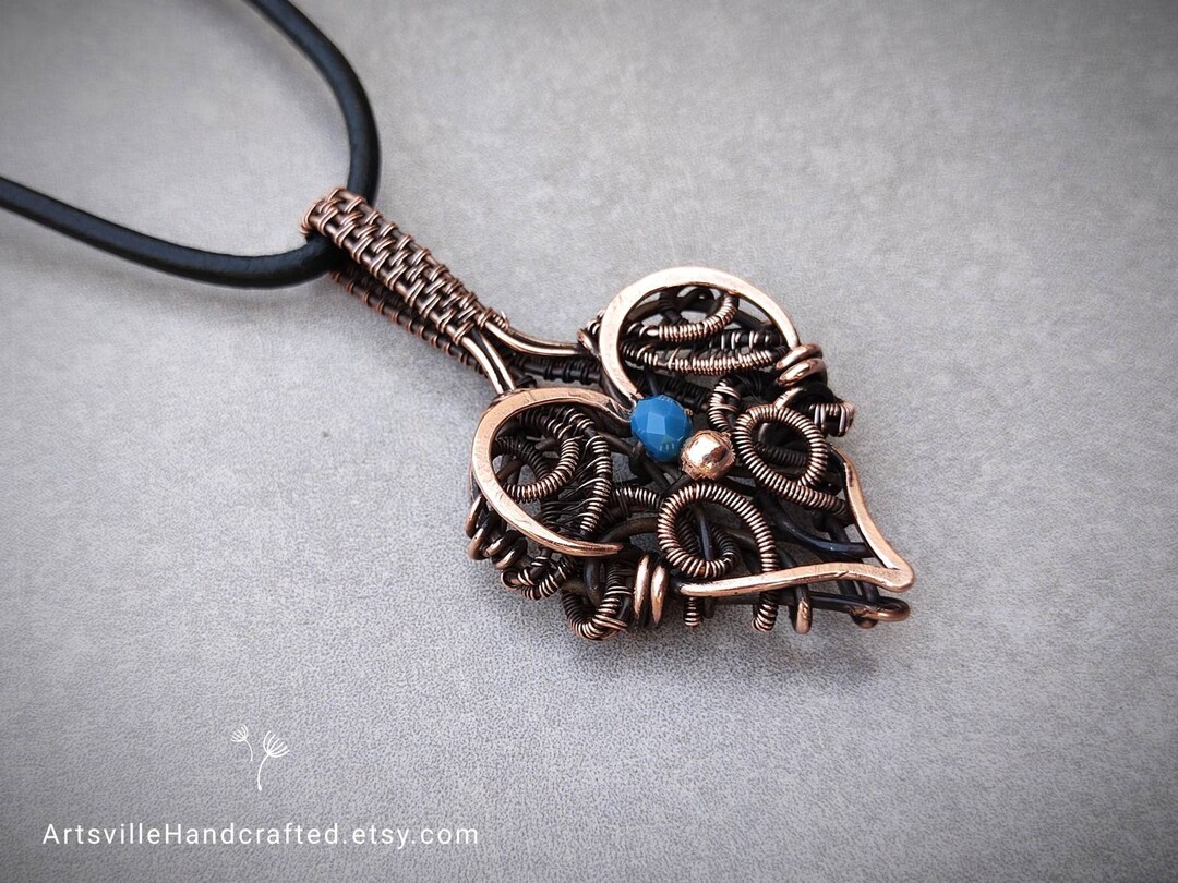 Wire Wrapped Heart Pendant, Heart Necklace, Gift for Her, Gift for ...