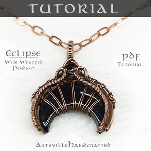 Eclipse: Crescent Moon Wire Wrap Pendant Tutorial DIY Jewelry | Witchy Elven Crystal Necklace ...