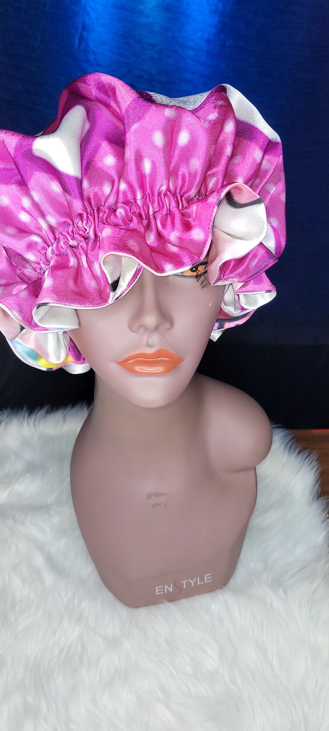 Ruffle Bonnet Cartoons, Hair Bonnet for Women, Curly and Natural Hair ...