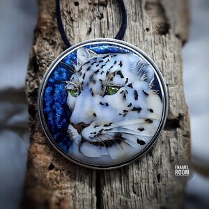 Unique Snow Leopard Brooch Pendant Exquisite Handcrafted Cloisonne ...