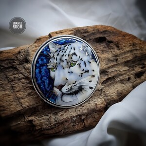 Unique Snow Leopard Brooch Pendant Exquisite Handcrafted Cloisonne ...