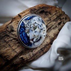 Unique Snow Leopard Brooch Pendant Exquisite Handcrafted Cloisonne ...