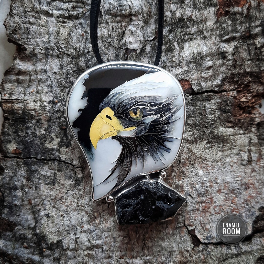 Unique American Winged Eagle Georgian Cloisonne Enamel Jewelry Brooch ...