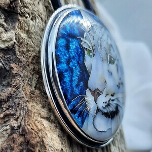 Unique Snow Leopard Brooch Pendant Exquisite Handcrafted Cloisonne ...