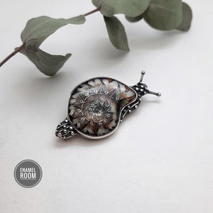 Cloisonne Enamel Snail Brooch/pendant Unique Nature-inspired Jewelry in ...