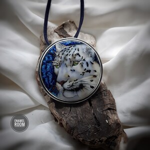 Unique Snow Leopard Brooch Pendant Exquisite Handcrafted Cloisonne ...