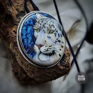 Unique Snow Leopard Brooch Pendant Exquisite Handcrafted Cloisonne ...