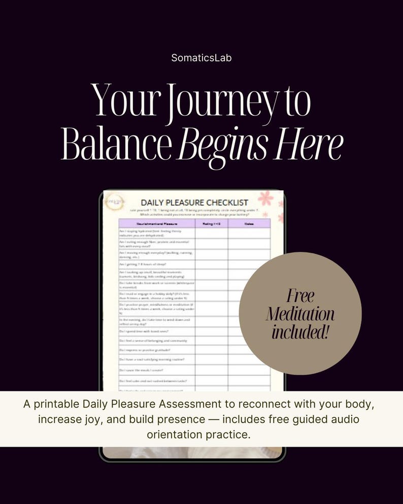 Daily Pleasure Assessment Worksheet + Free Audio Gift | Mindfulness ...