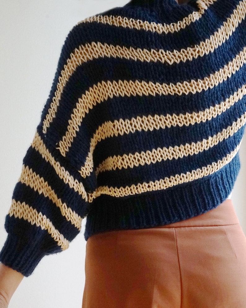 Handknitted Sweater Cropped Sweater Summer Fashion Organic | Etsy