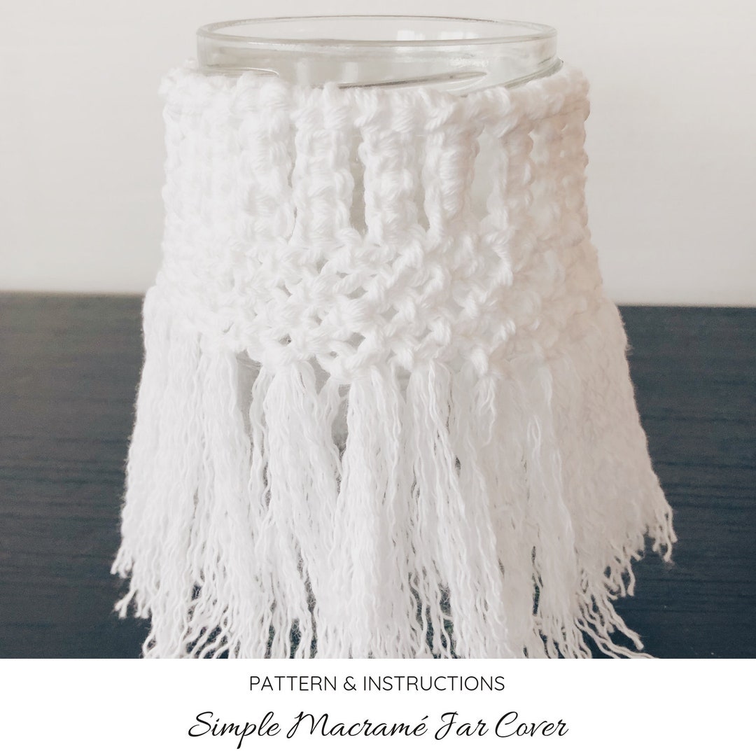 Simple Macrame Jar Cover PDF Pattern and Instructions - Etsy Sweden