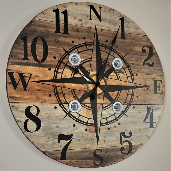 Rustic Wall Clock - Etsy