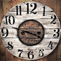 Reclaimed Wood Barn Door Farmhouse Wall Clock With Weathered Finish ...