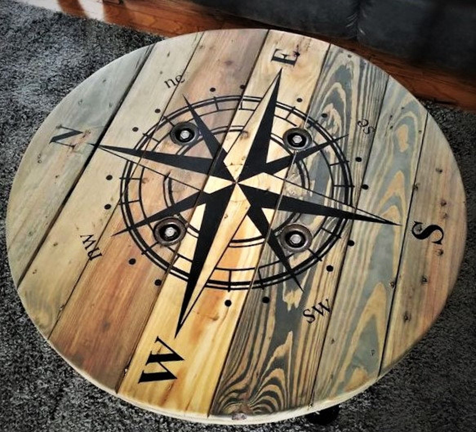 Farmhouse Wood Spool Table 20 36 Hairpin & - Etsy