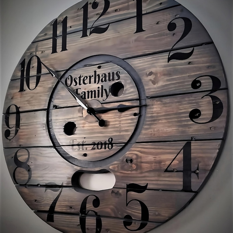 Wooden Country Wall Clock - Etsy