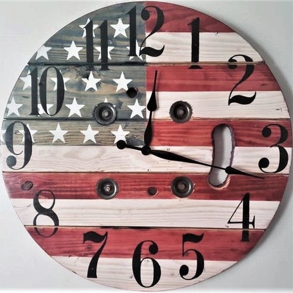 Large Wood Clock - Etsy