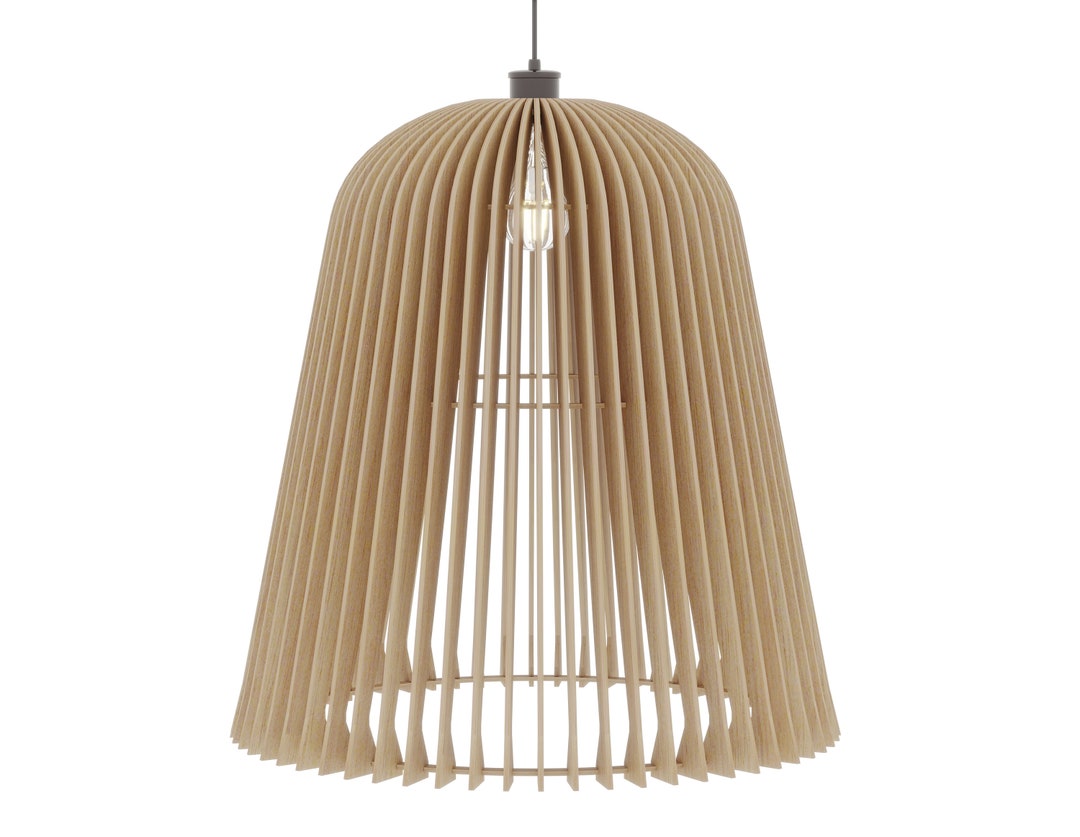 Sino Pendant Light Wood Geometric Lamp Modern Lampshade Hanging Lamp ...