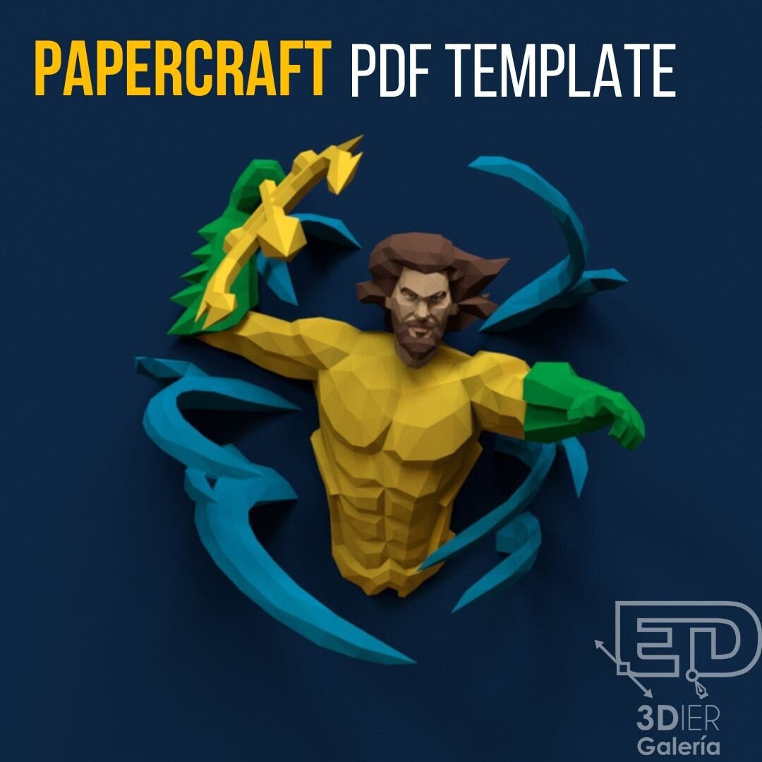 Aquaman Half Body Papercraft, PDF Templates, Paper Art, 3D Design for ...