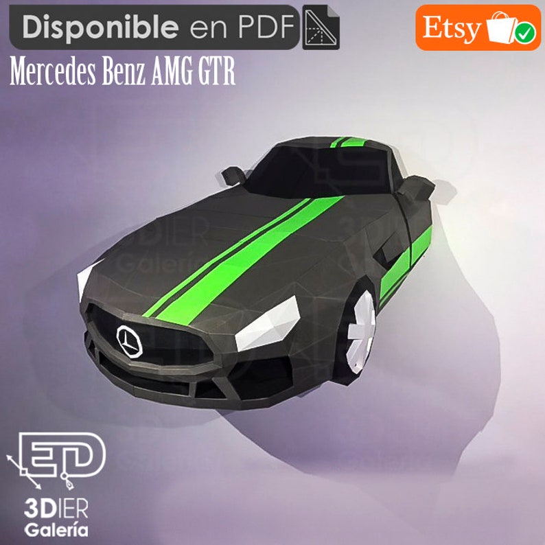 Mercedes Benz AMG GTR Diseño Papercraft con plantillas PDF - Etsy México