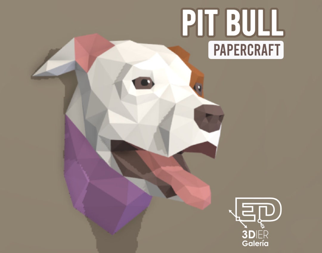 Pitbull Dog PDF Papercraft Templates, Pit Bull, Paper Art and Crafts ...