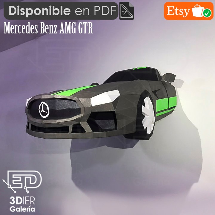 Mercedes Benz AMG GTR Papercraft Design With PDF Templates - Etsy