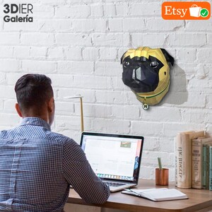 Perro Pug Diseño Papercraft con plantillas PDF para construir a mano ...