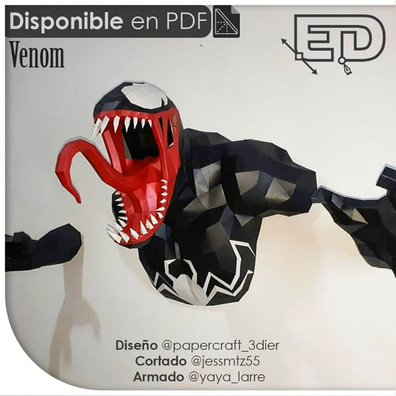 Venom Diseño Papercraft con plantillas PDF para construir a | Etsy