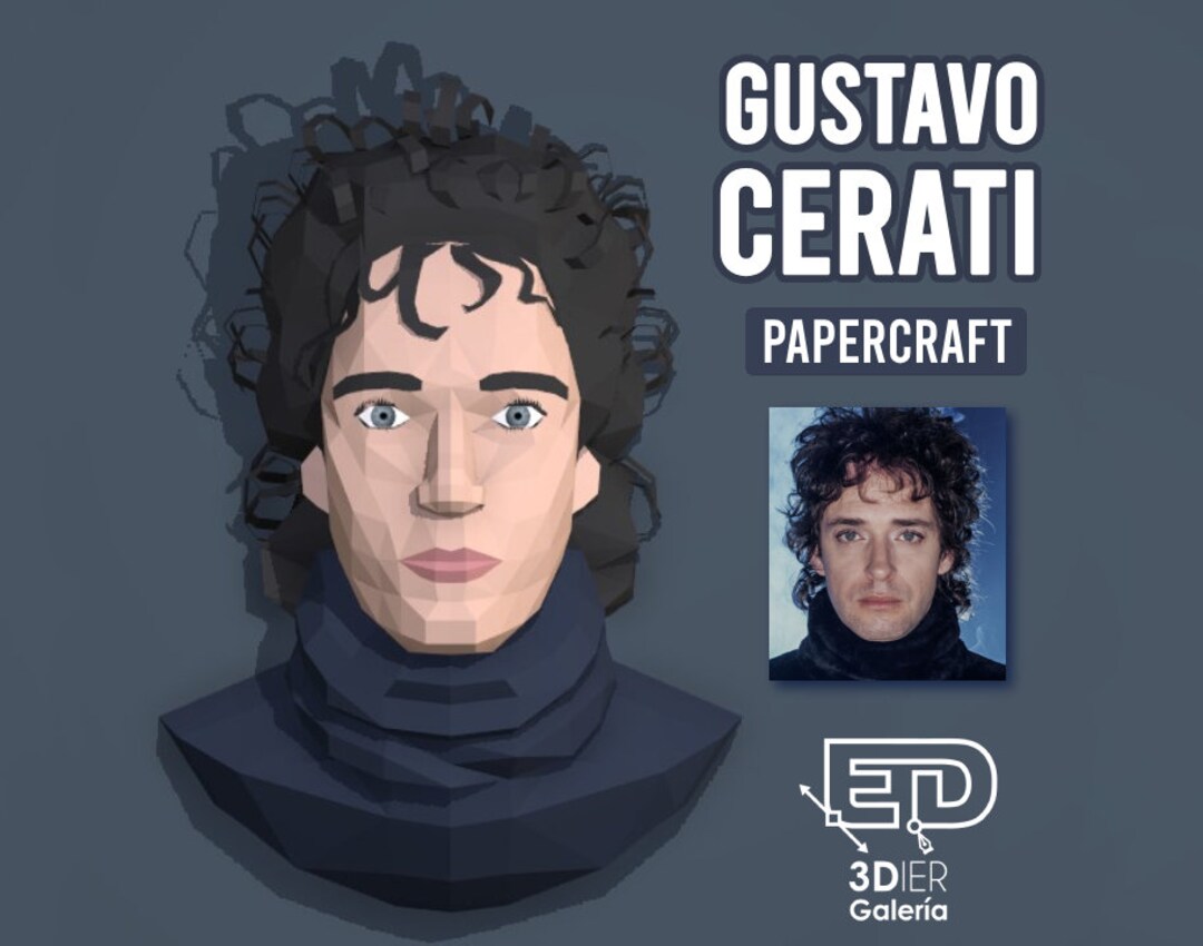 Gustavo Cerati Busto Papercraft, Soda Stereo, PDF Templates, Paper Art ...