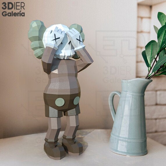 Kaws Cubriéndose 1 Diseño Papercraft Plantillas | Etsy