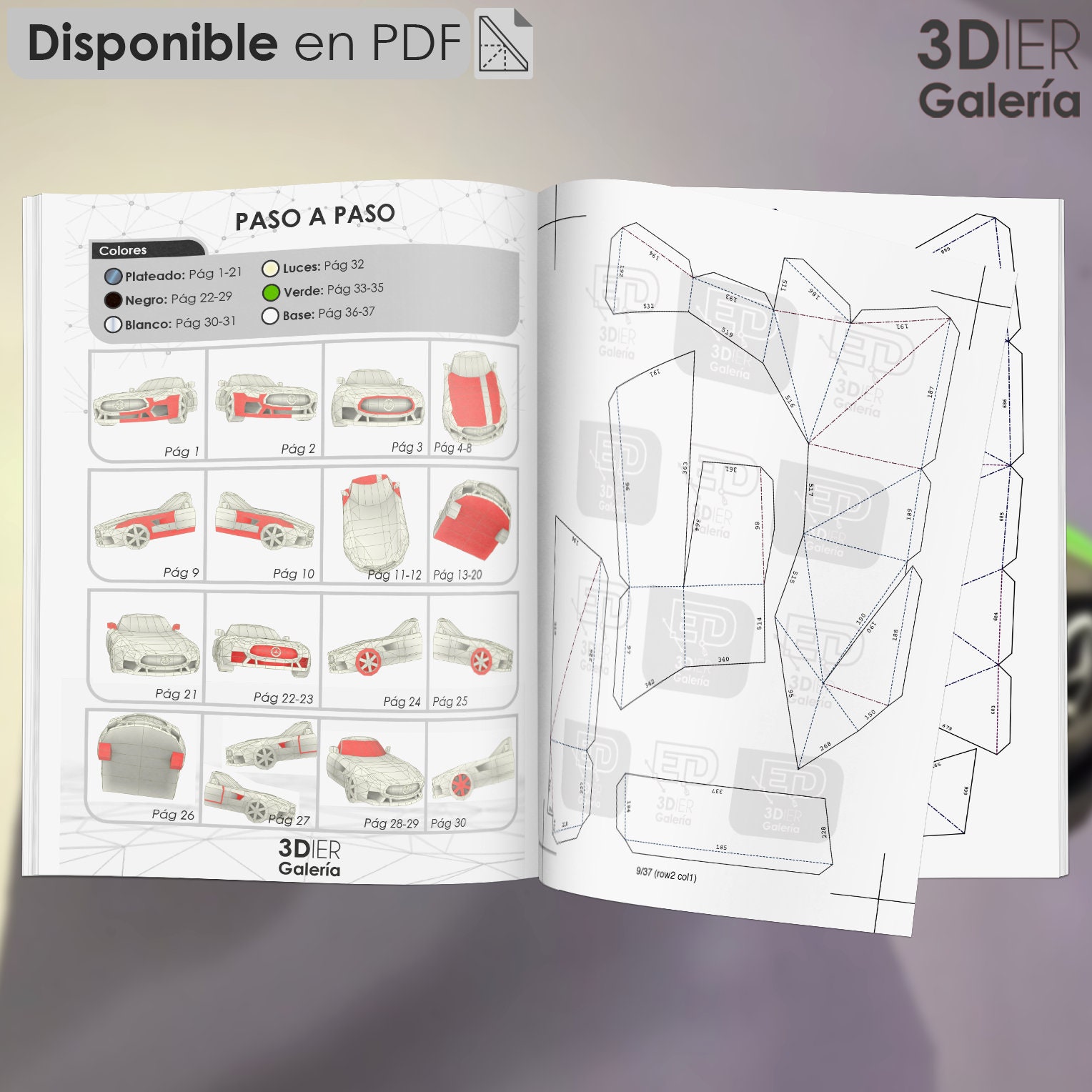 Mercedes Benz AMG GTR Diseño Papercraft Con Plantillas PDF - Etsy Canada