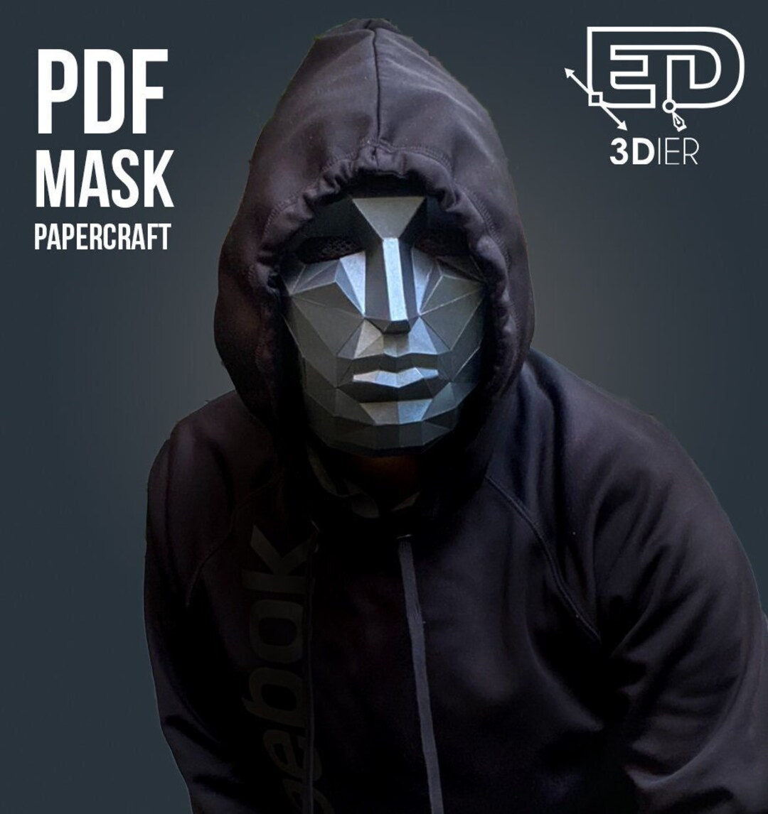 Man Mask Design Papercraft Templates PDF, Halloween Mask Craft, DIY ...