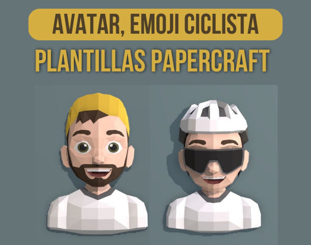 Cyclist Emoji or Avatar Papercraft PDF Templates, Paper Art and Craft ...