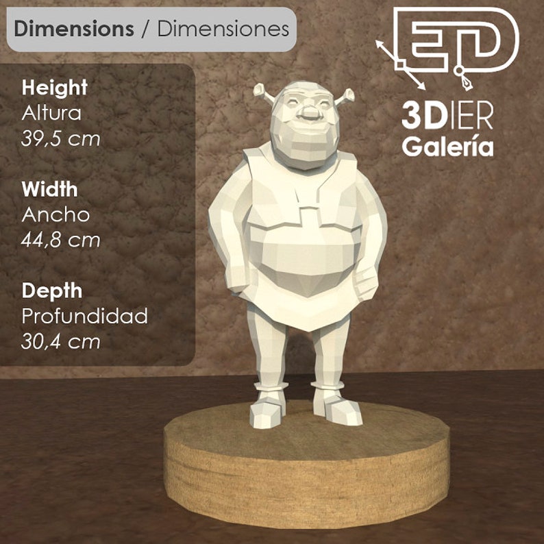Shrek Diseño Papercraft con plantillas PDF para construir a | Etsy