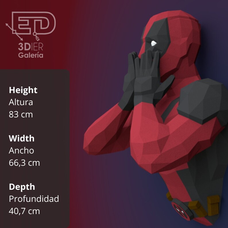 Deadpool Papercraft Plantillas PDF Arte De Papel Diseño 3D - Etsy UK