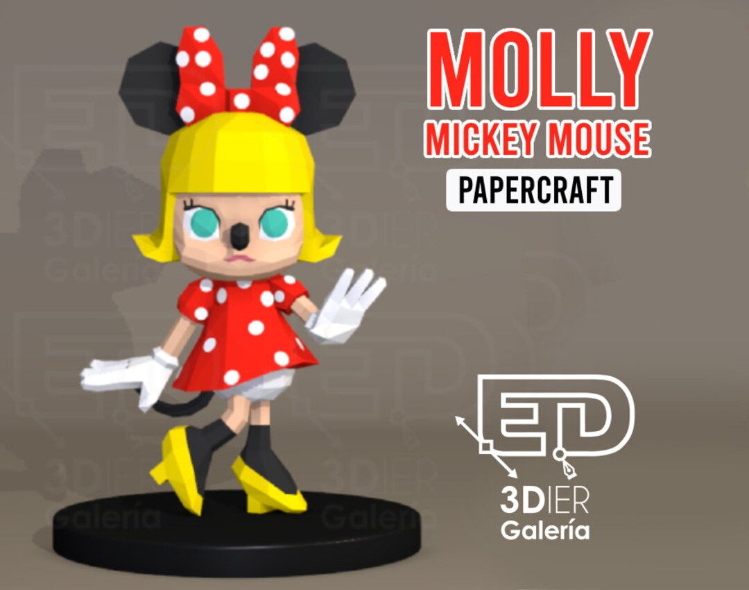 M0ll1 Minnie Mouse PDF Papercraft Templates, Paper Art and Craft for ...