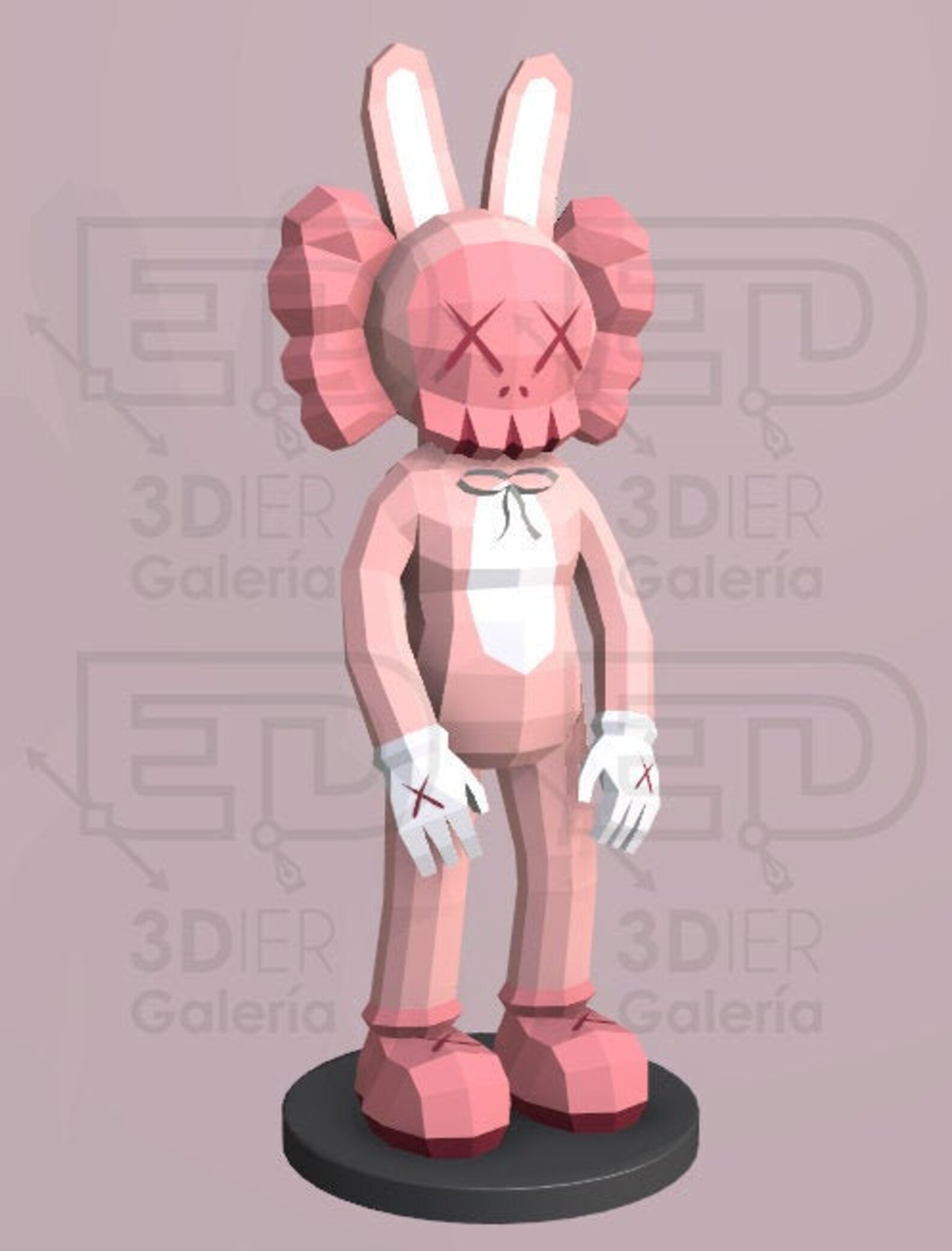 Kaws Conejo Diseño Papercraft Plantillas PDF para construir a | Etsy