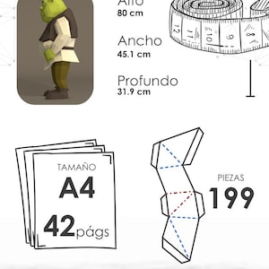 Shrek Papercraft Design With PDF Templates to Build by Hand - Etsy Canada