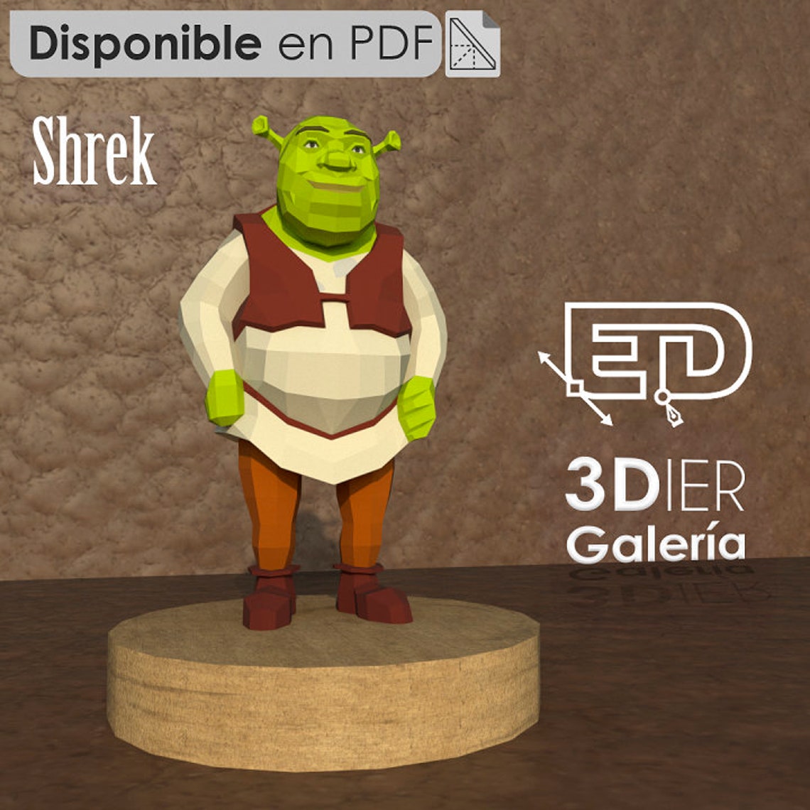 Shrek Diseño Papercraft con plantillas PDF para construir a | Etsy