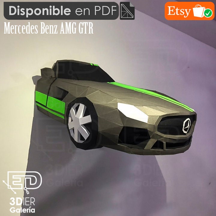 Mercedes Benz AMG GTR Diseño Papercraft Con Plantillas PDF - Etsy Denmark