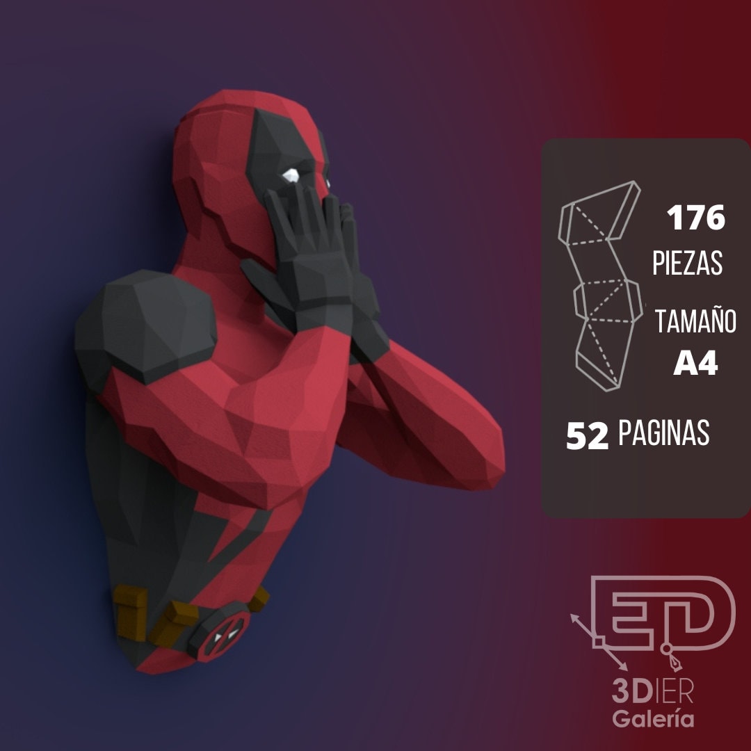 Deadpool Papercraft Plantillas PDF Arte De Papel Diseño 3D - Etsy UK