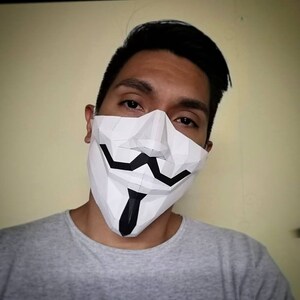 Face Mask Anonymous Papercraft With PDF Templates to Build by Hand ...