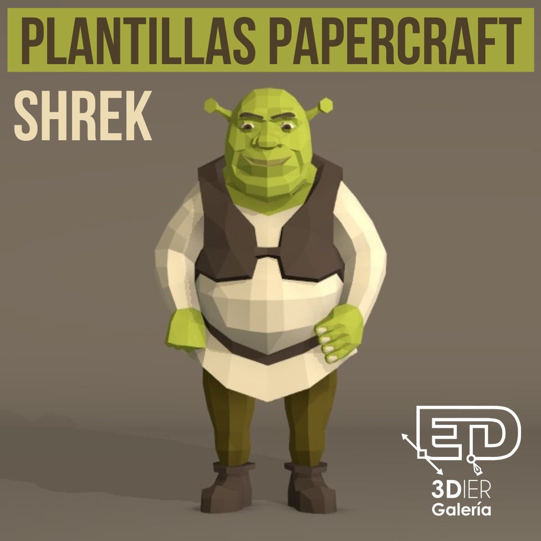 Shrek Diseño Papercraft Con Plantillas PDF Para Construir a - Etsy