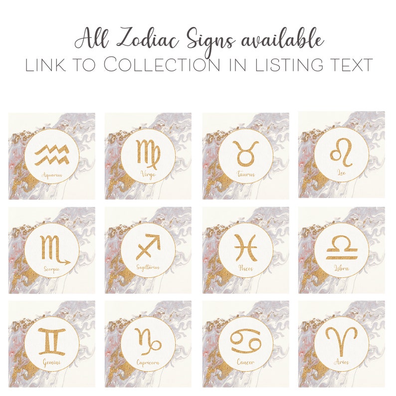 Aries Abstract Painting Gold Gray Zodiac Print DIGITAL - Etsy