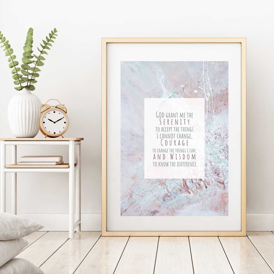 Serenity Prayer Wall Art, Sobriety Gift for Women, Abstract Painting ...